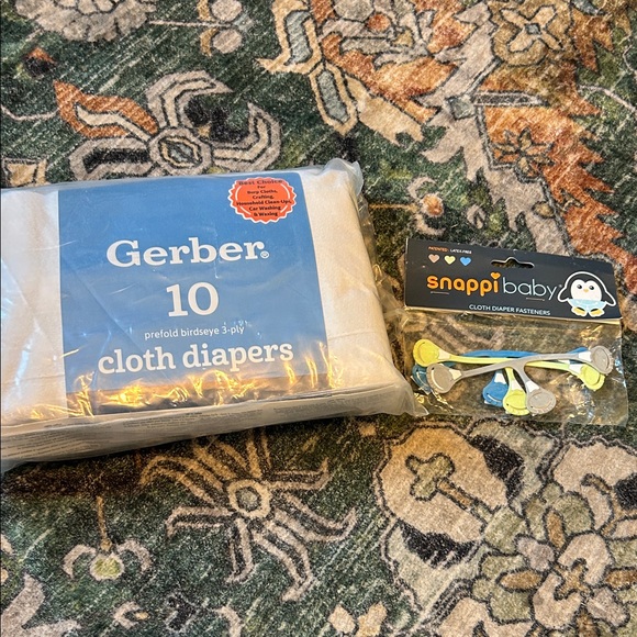 Gerber | Other | Gerber Birdseye Prefold Cloth Diapers And Snappi ...